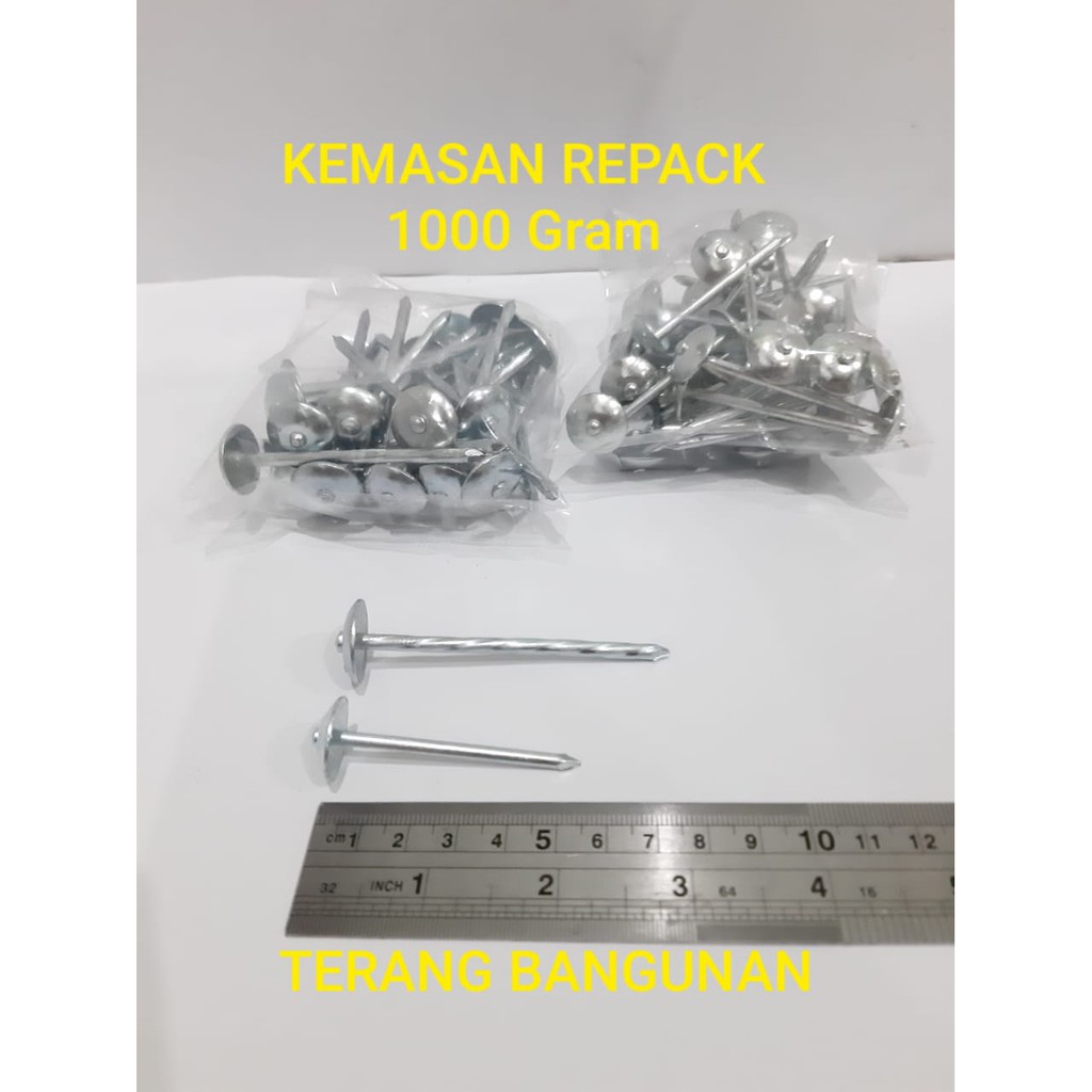 Jual PAKU ASBES / PAKU PAYUNG / PAKU SENG 5CM DAN 7CM (REPACK 1000 GRAM ...