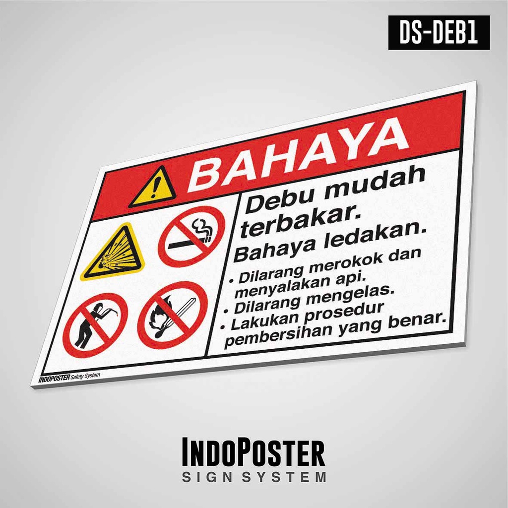 Jual Safety Sign Rambu K3 PVC ANSI Bahaya Ledakan Debu Mudah Terbakar ...