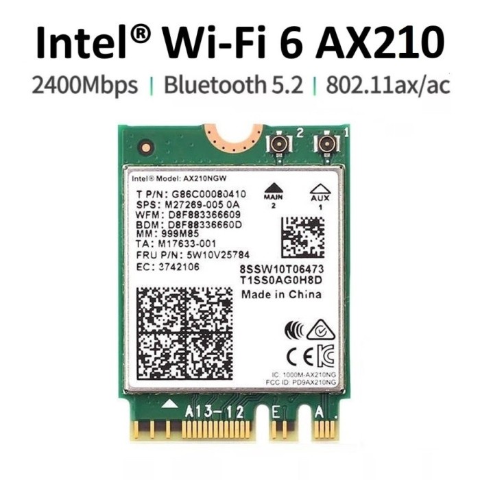 Jual Intel WiFi 6E AX210 Wireless Card Bluetooth 5 AX M.2 NGFF AX210NGW ...