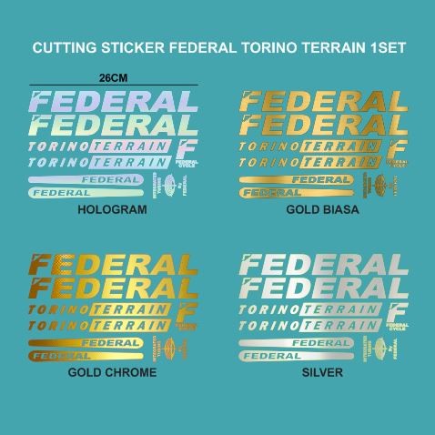 Jual Cutting Sticker Sepeda Federal TOrino Terrain 26CM 1set Bahan ...