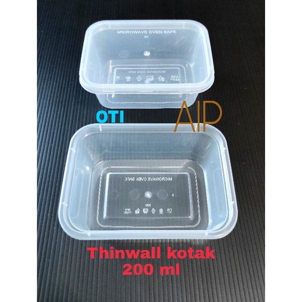 Jual Thinwall 200 ml 25 pcs Kotak OTI Food Container Kotak makan plastik | Shopee Indonesia