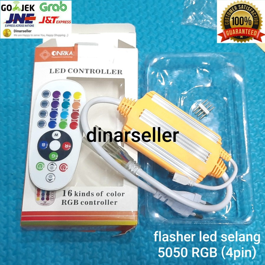 Jual FLASHER REMOTE LAMPU SELANG 5050 RGB 220V MAX 1500 WATT | Shopee ...
