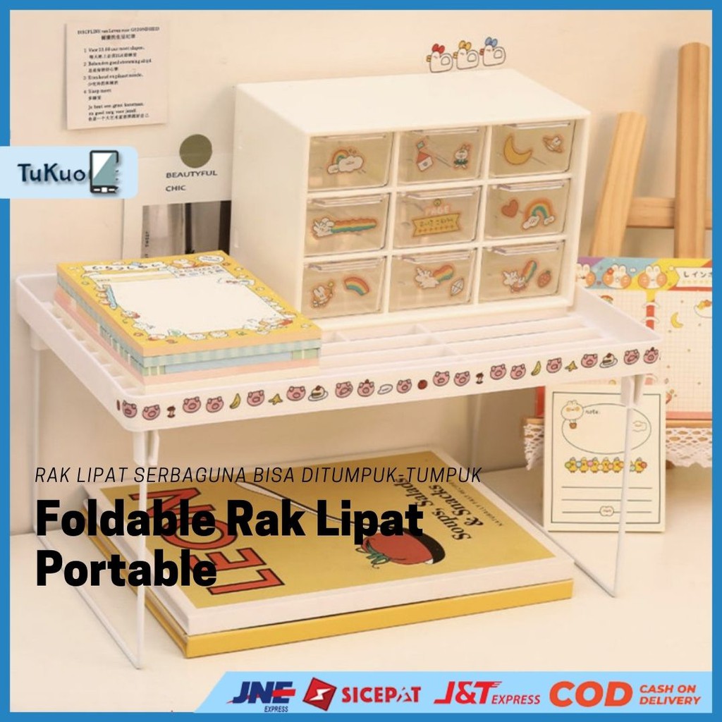Jual FOLDABLE RAK LIPAT MEJA PORTABLE RAK LIPAT KAMAR MANDI DAPUR 1017 ...