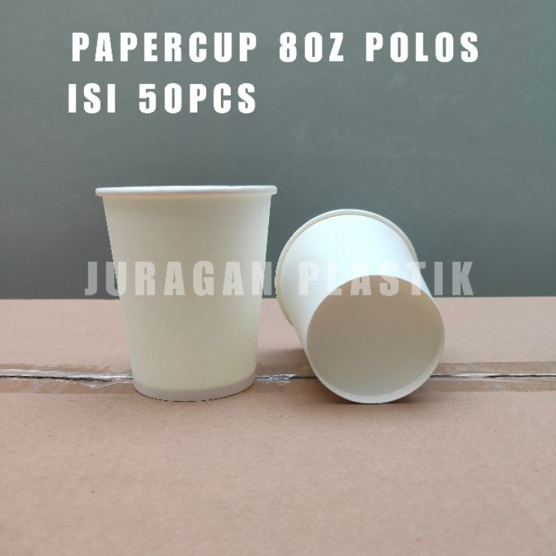 Jual Paper cup 8oz polos - gelas kertas kopi tahan panas | Shopee Indonesia