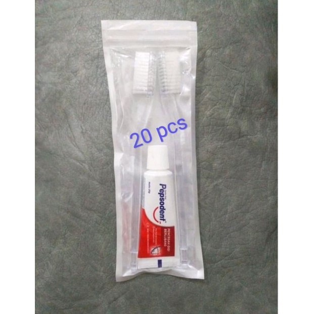 Jual sikat gigi hotel duo pepsodent/formula 20 pcs ( duo krist pepso ...