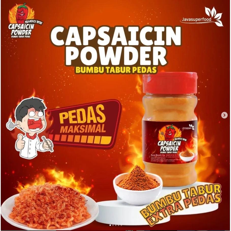 Jual Bubuk Cabai Super Pedas - Capsaicin Powder - Abon Cabe -50gr ...