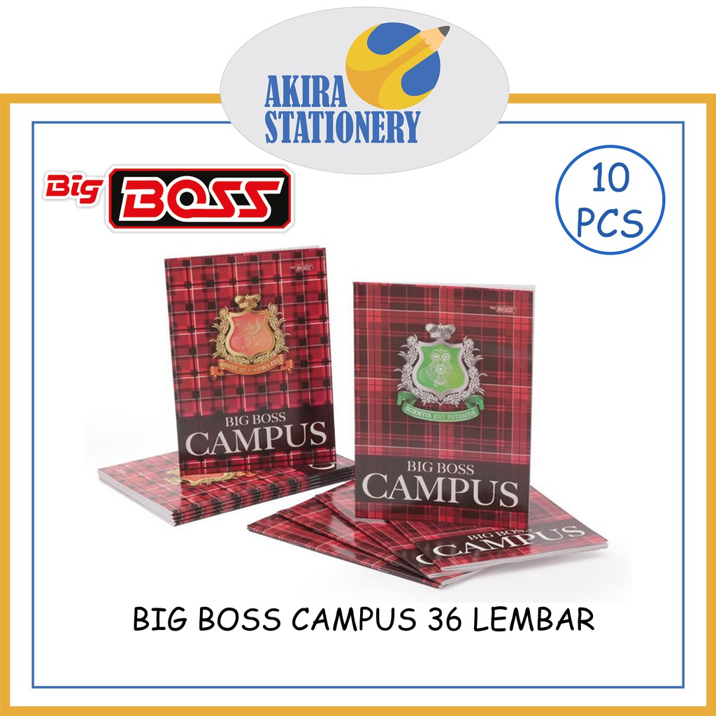 Jual Buku Tulis BIG BOSS CAMPUSS 36 Lembar ( 10 Pcs ) / Buku Sekolah B5 ...