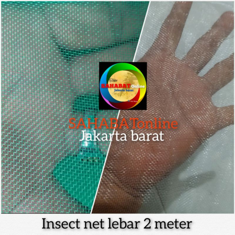 Jual insect net kasa hijau putih lebar 2 meter | Shopee Indonesia