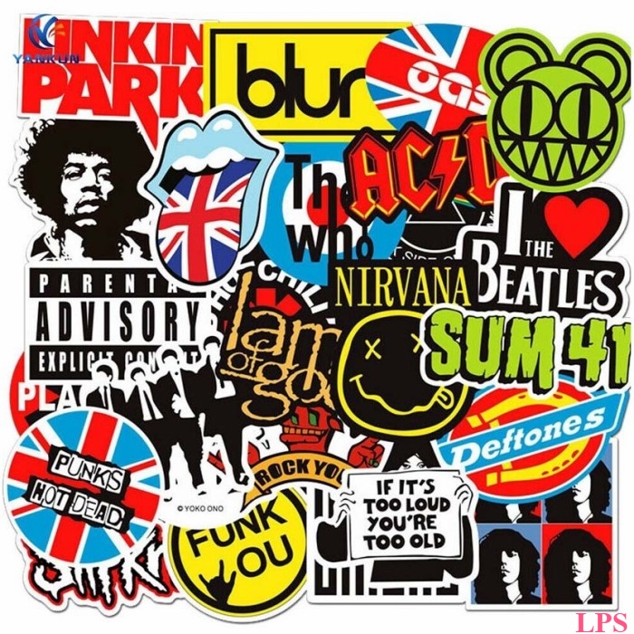 Jual LPS STICKER BAND 50 PCS STIKER TUMBLR STICKER GITAR KOPER HELM ...