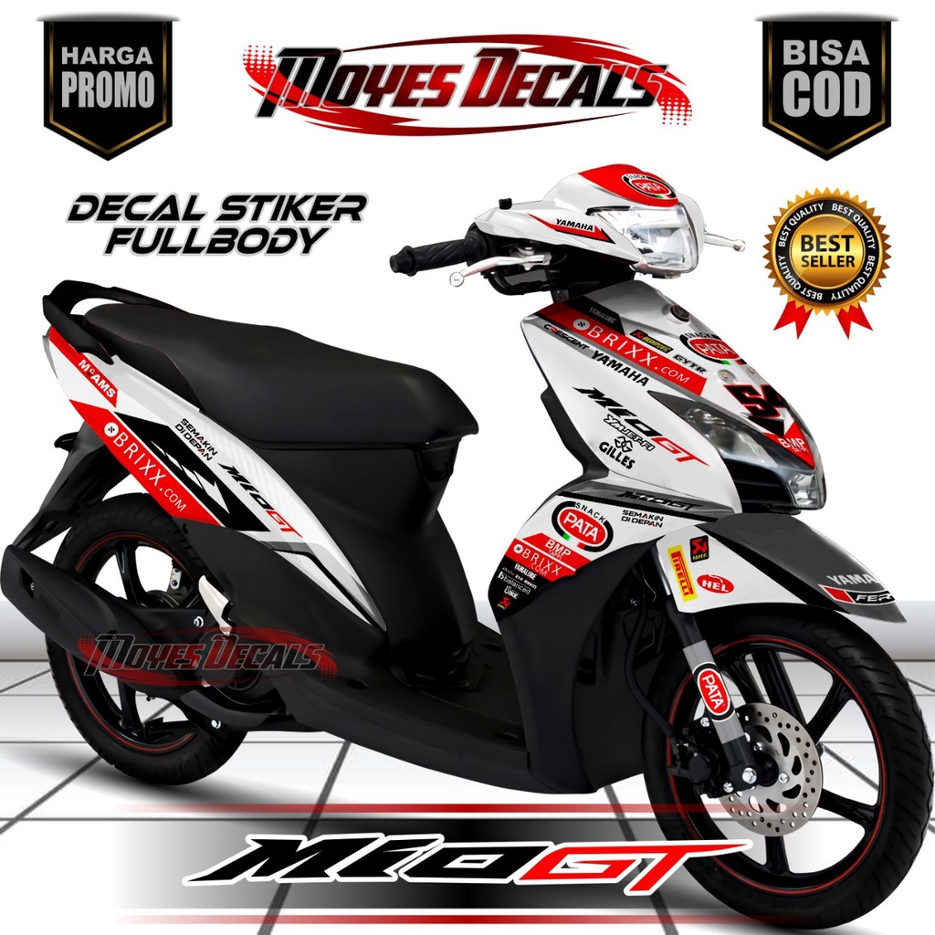 Jual Decal Stiker Motor MIO GT Motif SBK PATA Snack Rider White Color ...