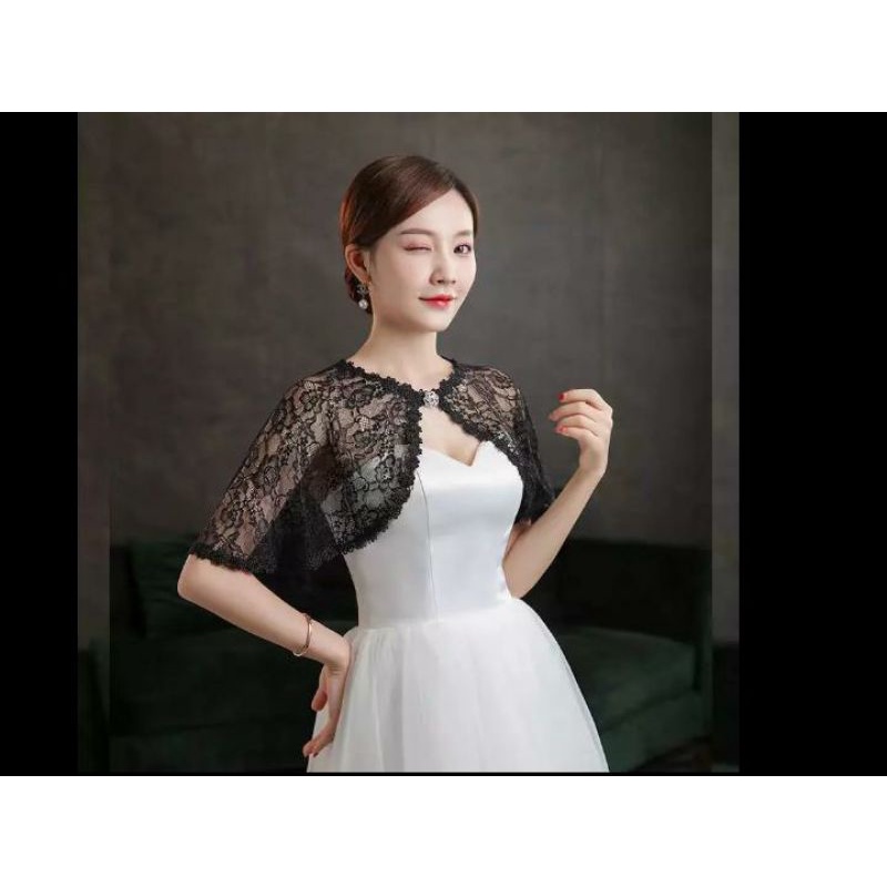 Jual Selendang Pesta Putih Hitam Selendang Kebaya Putih Hitam | Shopee ...