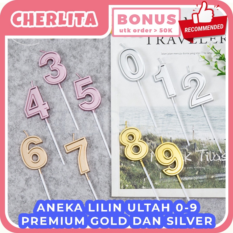 Jual Lilin Ultah Angka Gold Silver Happy Birthday Candle Ulang Tahun ...