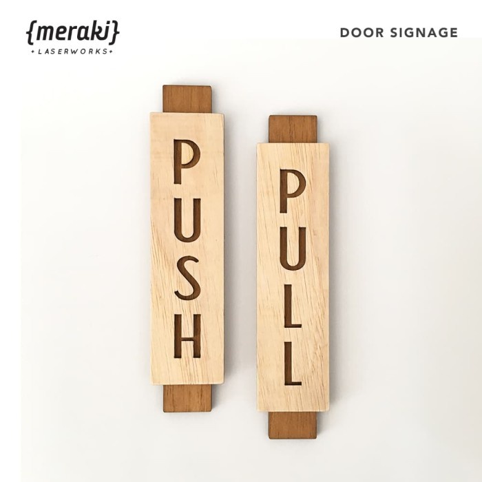 Jual Door Sign Push Pull Kayu / Door Sign Kayu | Shopee Indonesia