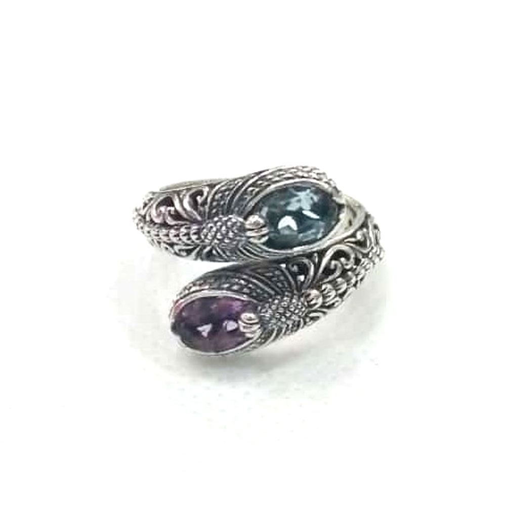 Jual Cincin Ring Perak Silver Bali Asli 925 Capung Dragonfly Batu dua ...