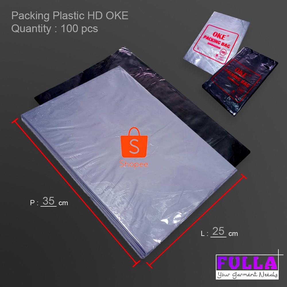 Jual Plastik Packing HD OKE Tanpa Plong Atau Pon Oval Ukuran 25 cm x 35 ...