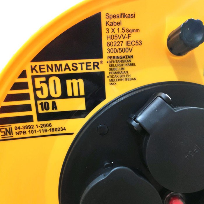 Jual Kenmaster Kabel Roll 50 Meter 10A SNI - Colokan Listrik 4 lubang 50m | Shopee Indonesia