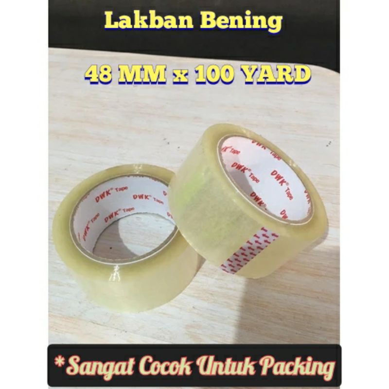 Jual Lakban 48mm x 100yard Bening Merk Random - Lakban Bening 100 yard - Lakban 48 mm x 100 yard ...