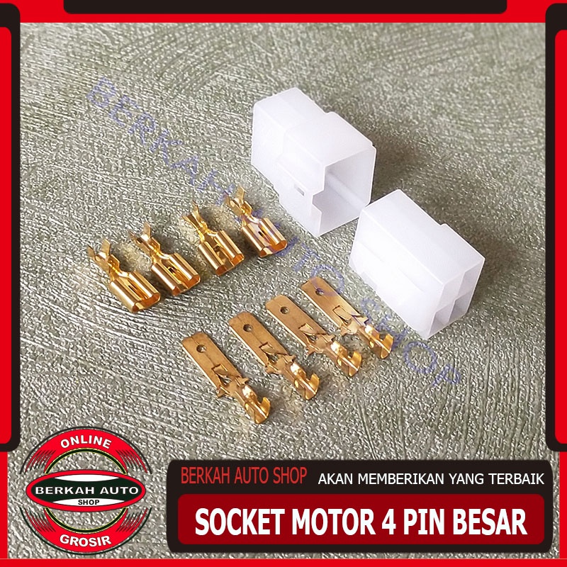 Jual Socket 4 pin besar + skun - soket - konektor motor jual per 1 ...