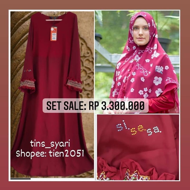 Jual Sisesa dress set alora maroon | Shopee Indonesia