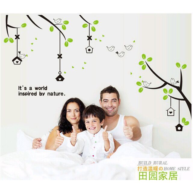 Jual METH AY716 NATURE BIRD N TREE WALLSTICKER WAL STIKER WALLSTICKER ...