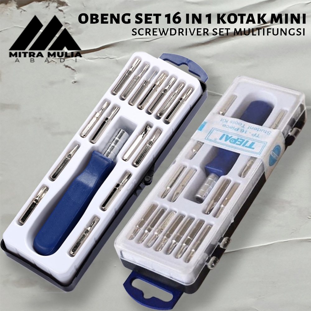 Jual Obeng Set 16 in 1 Kotak Mini | Obeng Handphone Screwdriver I Obeng ...