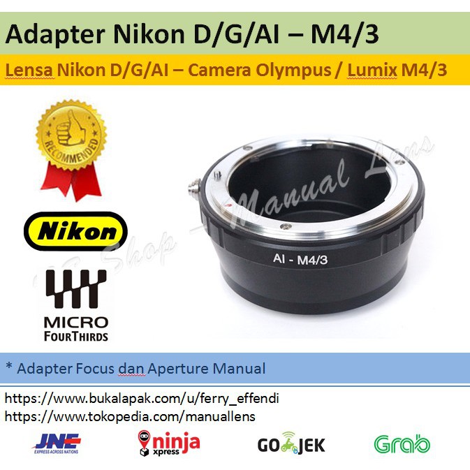 Jual Adapter AI-M4/3 - Nikon AI To Olympus EP, EPL, Pen, OMD / Lumix / Xiao | Shopee Indonesia