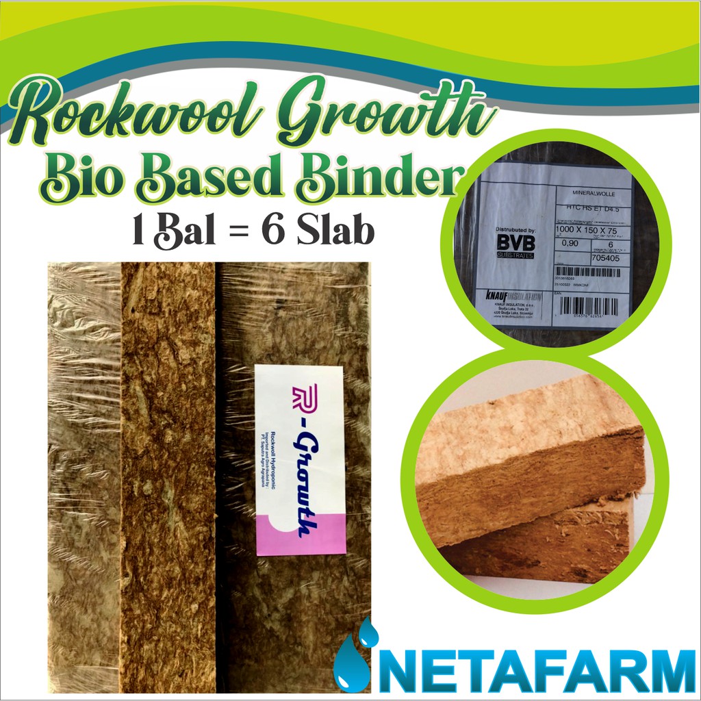 Jual Rockwool R Growth Bio Based Binder 1 Bal ( Isi 6 Slab ) | Shopee ...