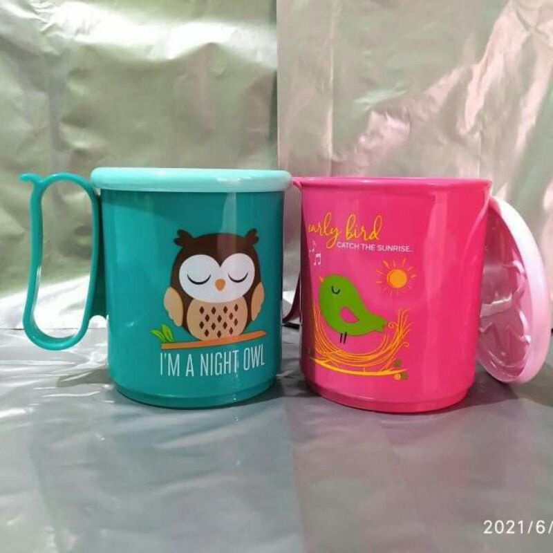 Jual Jumbo mug cangkir bertutup warna Biru Pink || murah dan original ...
