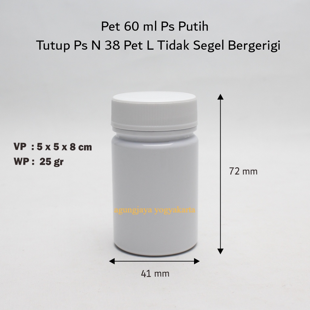 Jual Botol Obat 60 ml Putih / Botol Kapsul / Botol Tablet / Botol Jamu ...