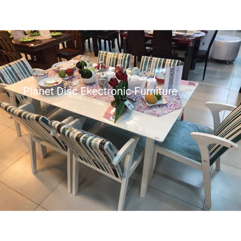 Jual Meja makan kayu 6 kursi Dining set 6 person Dining Table Promo Murah | Shopee Indonesia