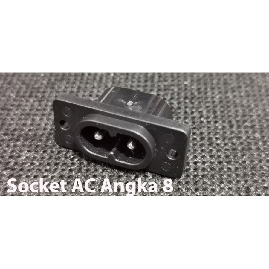 Jual Socket AC Angka 8 female terminal 2 pin /konektor kabel Power 2 lubang | Shopee Indonesia