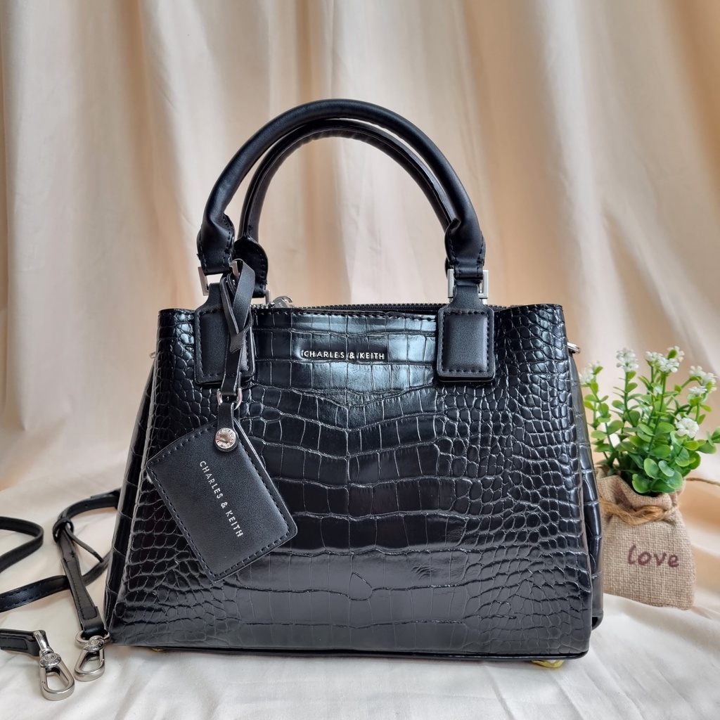 Jual TAS CK CROCO STRUCTURED HAND BAG DOOUBLESIDE | Shopee Indonesia