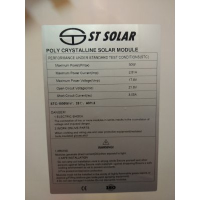 Jual solar panel solar cell panel surya stc solar module 50wp 50 wp ...