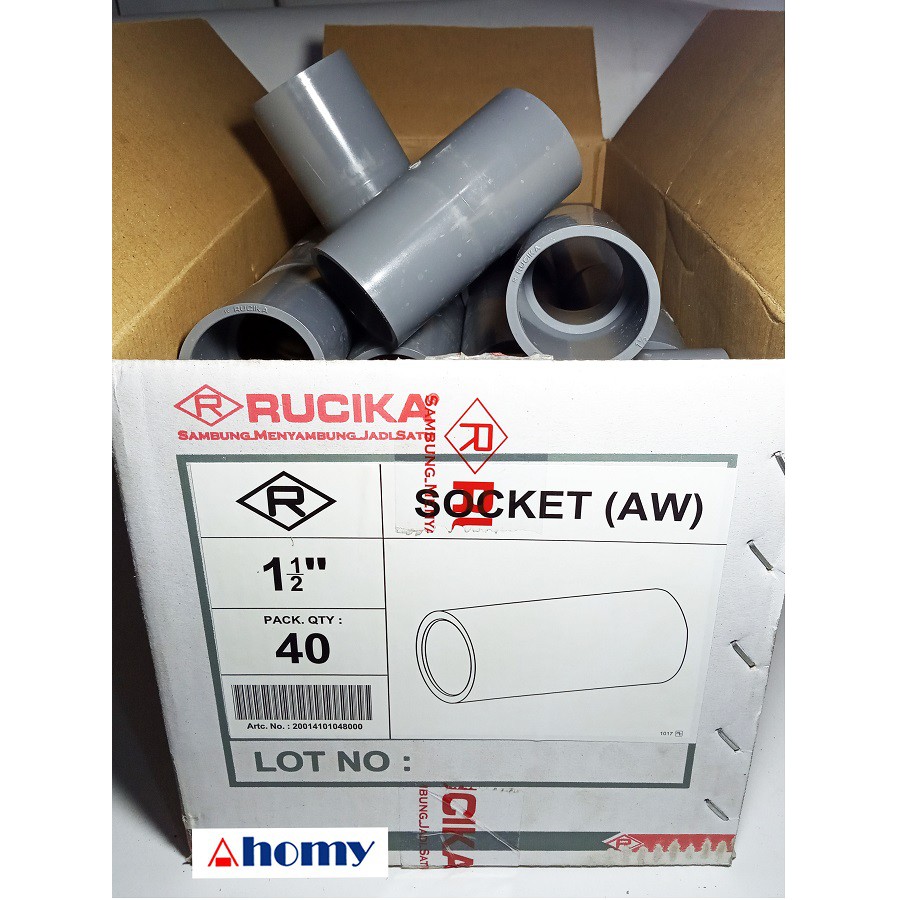 Jual sock 1-1/2” TS AW tebal rucika (sok/socket) pvc | Shopee Indonesia