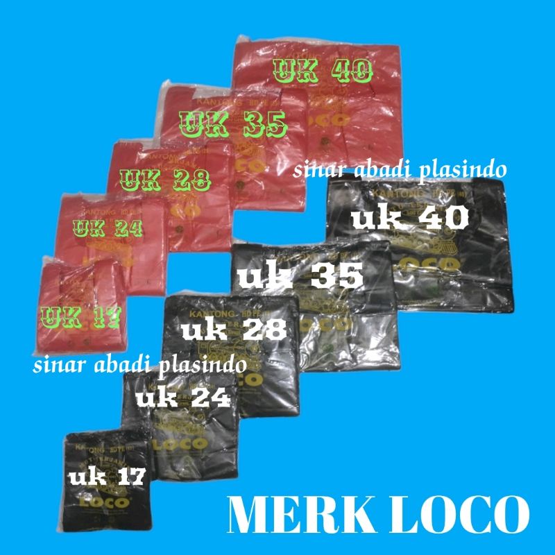 Jual KANTONG PLASTIK LOCO, UK 40-35-28-24-17-PLASTIK KRESEK HITAM TEBAL | Shopee Indonesia