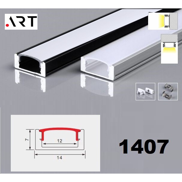 Jual Kap Housing Aluminium LED Strip Rigid Bar Cover Lampu LED 100 CM ...