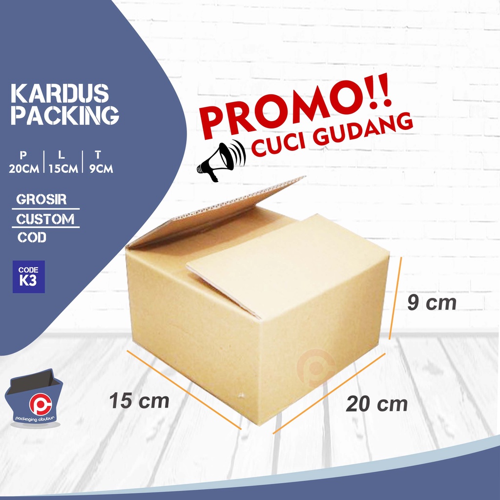 Jual Kardus Packing Kecil Ukuran 20x15x9 cm | k3 | Packing Online Shop ...