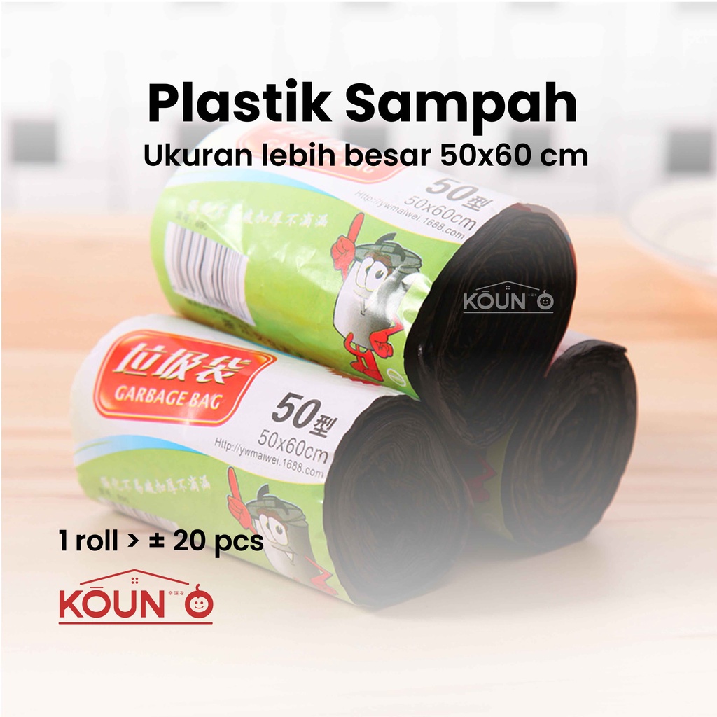 Jual Kantong Plastik Sampah Roll Kantong Kresek Sampah Gulungan Tebal Besar Hitam Ukuran 50 x 60 ...