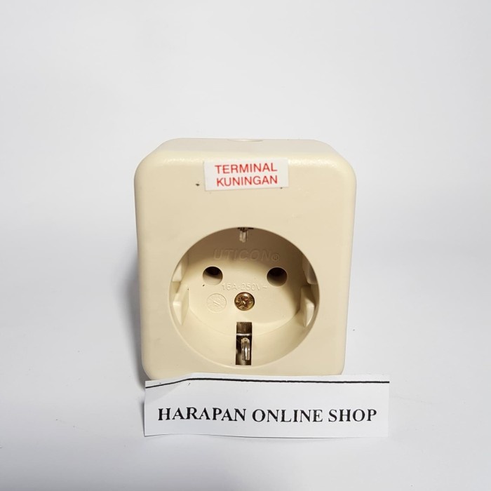 Jual STOP KONTAK UTICON / 1 LUBANG / LUAR TEMBOK / TEMPAT COLOKAN ...