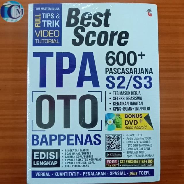 Jual Best Score TPA OTO BAPPENAS Pascasarjana Edisi Lengkap + Bonus DVD ...