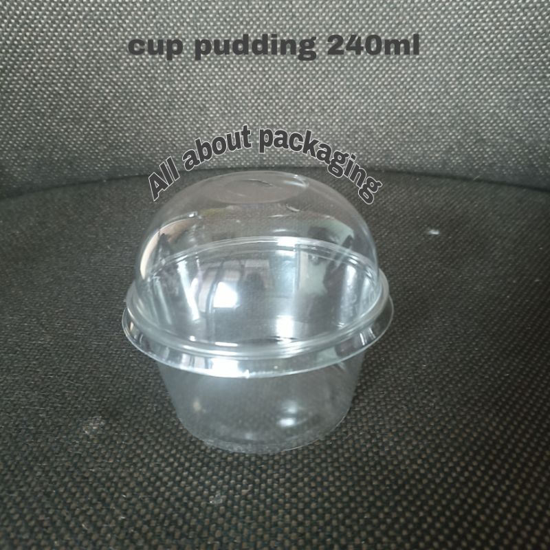 Jual cup pudding uk 190ml + lid lid Dome / Gelas puding 240ml + tutup cembung/ MINIMAL ORDER ...