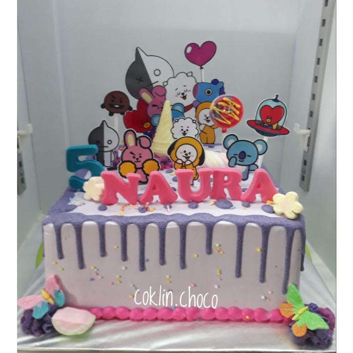 Jual Cake Birthday BTS Kue Ultah Korea BTS Kue Ulang tahun BTS | Shopee ...