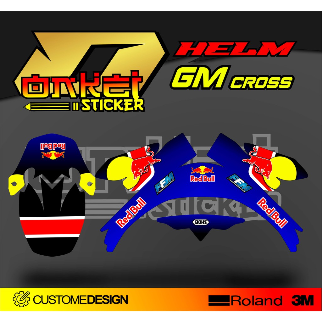 Jual DECAL STICKER HELM GM CROSS BLU | Shopee Indonesia