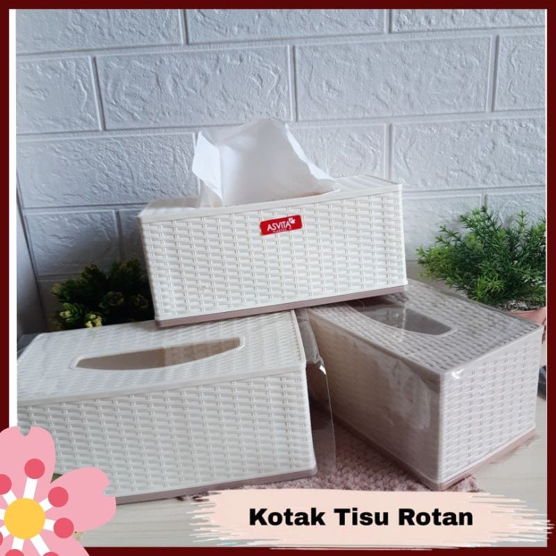 Jual Tempat Tissue Plastik Panjang Motif Rotan Anyaman Tembikar Kotak ...
