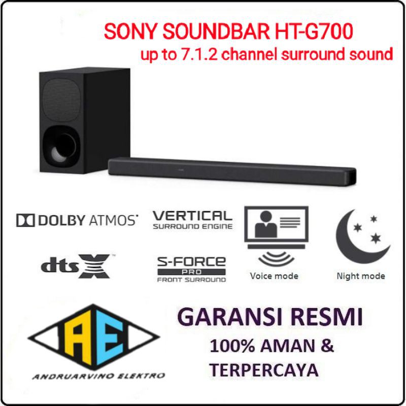 Jual SONY SOUNDBAR HT-G700 - SOUNDBAR WITH BLUETOOTH DOLBY ATMOS DTS:X ...