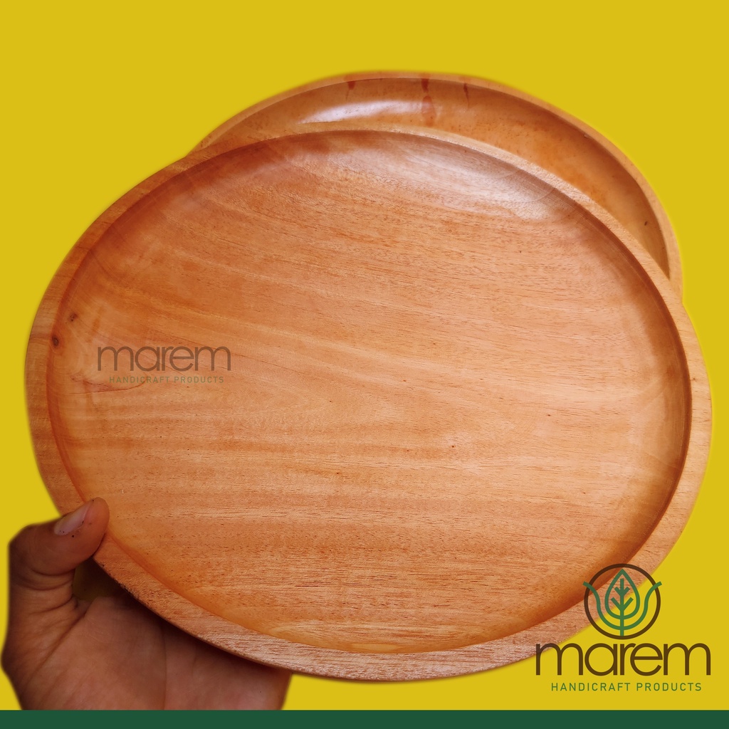 Jual PIRING KAYU MAHONI JUMBO 30 CM | PREMIUM FOODGRADE NAMPAN KAYU ...