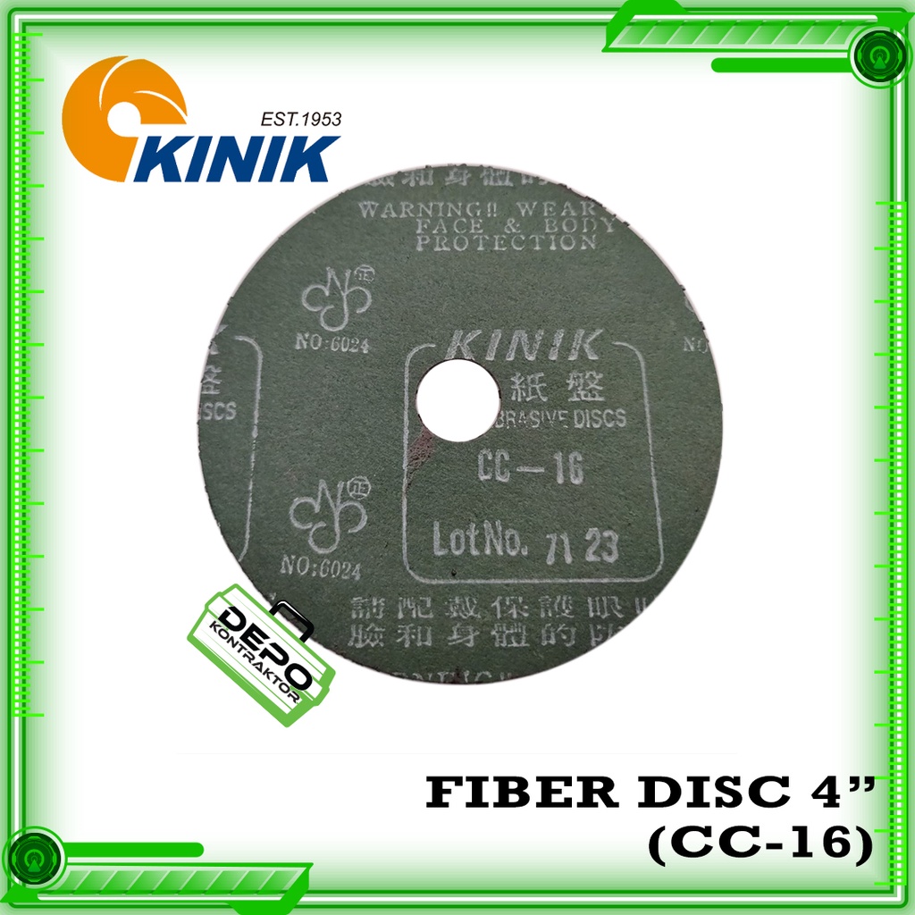 Jual Amplas Bulat 4" Kinik Fiber Fibre Disc Grit CC16 CC 16 | Shopee ...