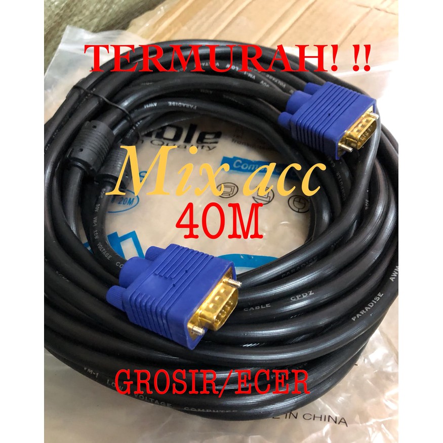 Jual KABEL VGA 40M HIGH QUALITY (GOLD PLATED) / VGA 40 METER / VGA 40 M | Shopee Indonesia
