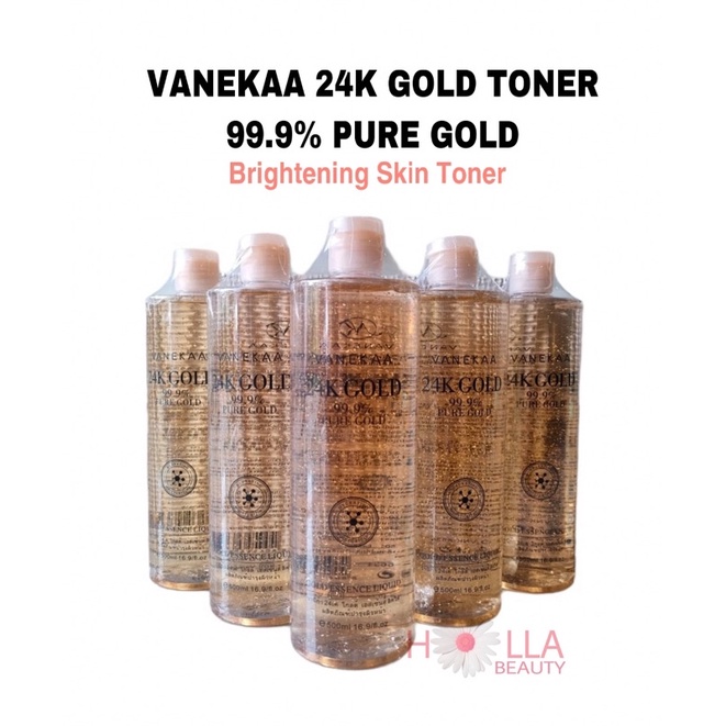 Jual VANEKAA 24K 99.9% PURE GOLD ESSENCE LIQUID TONER 500ML | Shopee ...