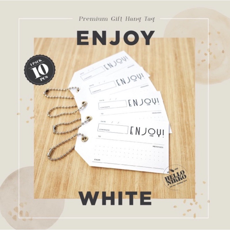 Jual Enjoy Gift tag - Hang tag kartu ucapan kado sticker hampers parcel ...